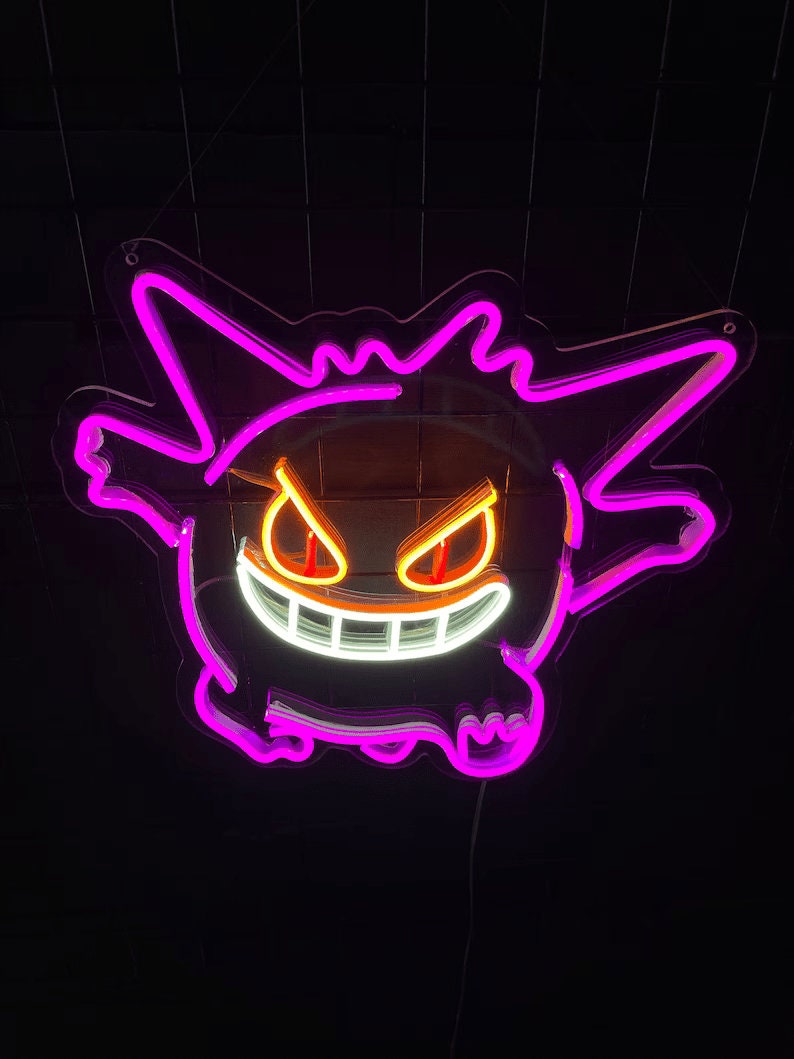 Gengar Neon Sign Gengar Neon Sign Bedroom Pokemon Gengar - Etsy Australia