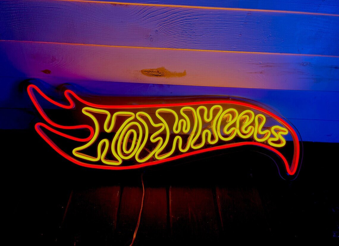 Hotwheels Neon Sign, Hotwheels Neon Sign Bedroom, Hotwheels Logo Led ...