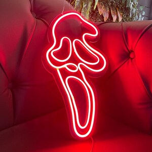 Scream Neon Sign, Ghost Neon Sign Bedroom, Scream Light Decor ...