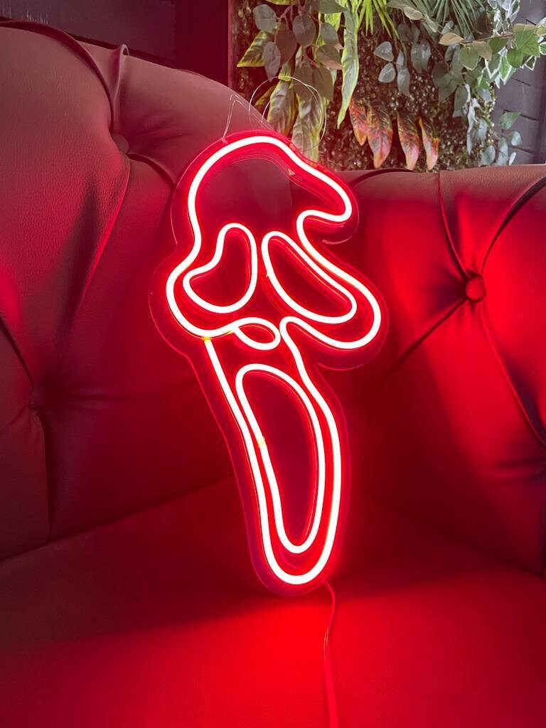Scream Neon Sign, Ghost Neon Sign Bedroom, Scream Light Decor ...
