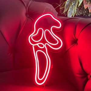 Scream Neon Sign, Ghost Neon Sign Bedroom, Scream Light Decor ...