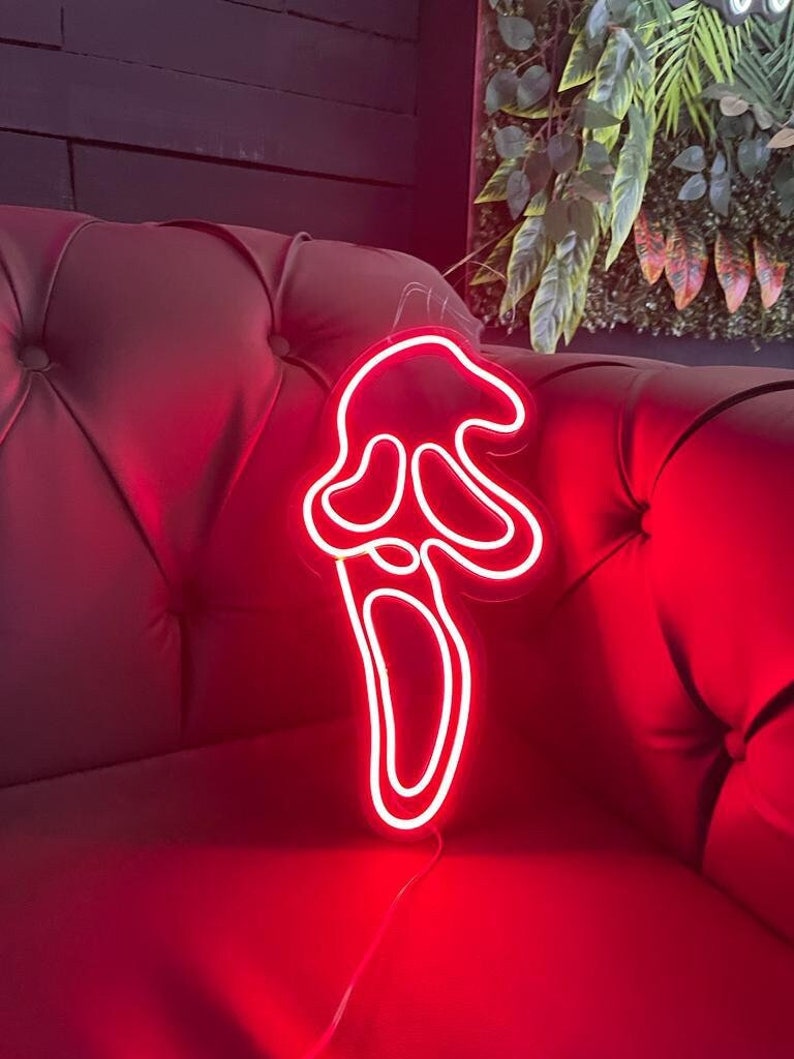 Scream Neon Sign, Ghost Neon Sign Bedroom, Scream Light Decor ...