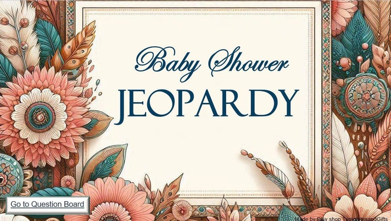 Baby Shower Game Jeopardy Interactive Activity - Virtual or in Person ...