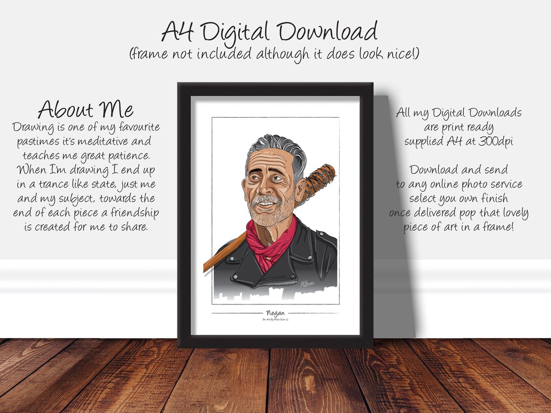 Negan Walking Dead Inspired Fan Based Poster Art A4 300dpi - Etsy