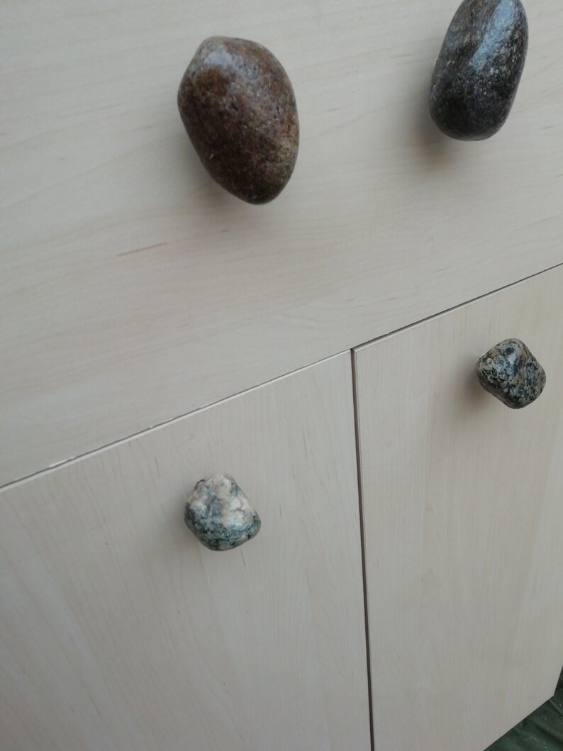 Rock Knobs, Made in ESTONIA, Black Basalt and Granite Stone Knobs, Rock Hooks - Etsy