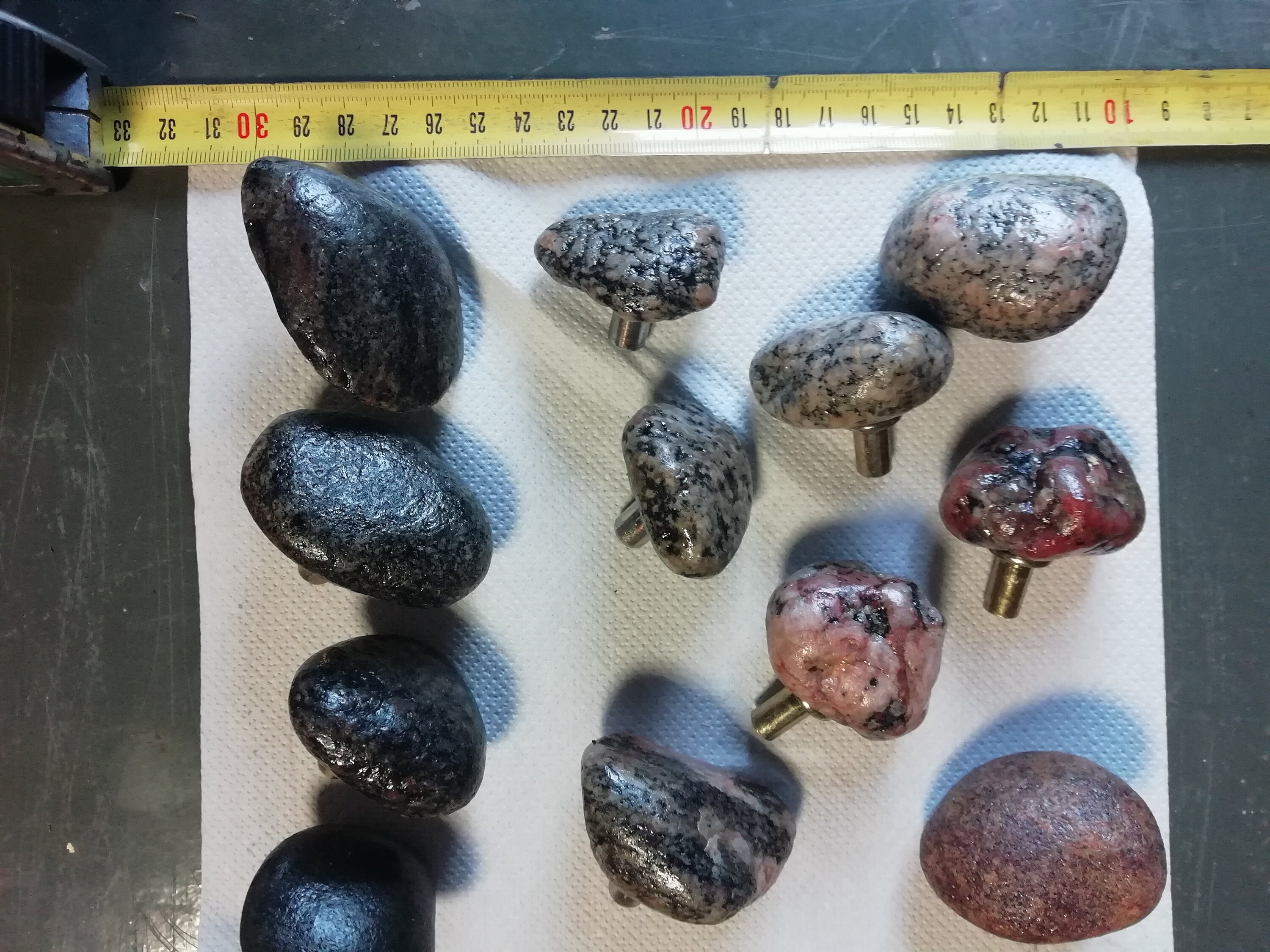 Rock Knobs Made in ESTONIA Black Basalt and Granite Stone - Etsy UK