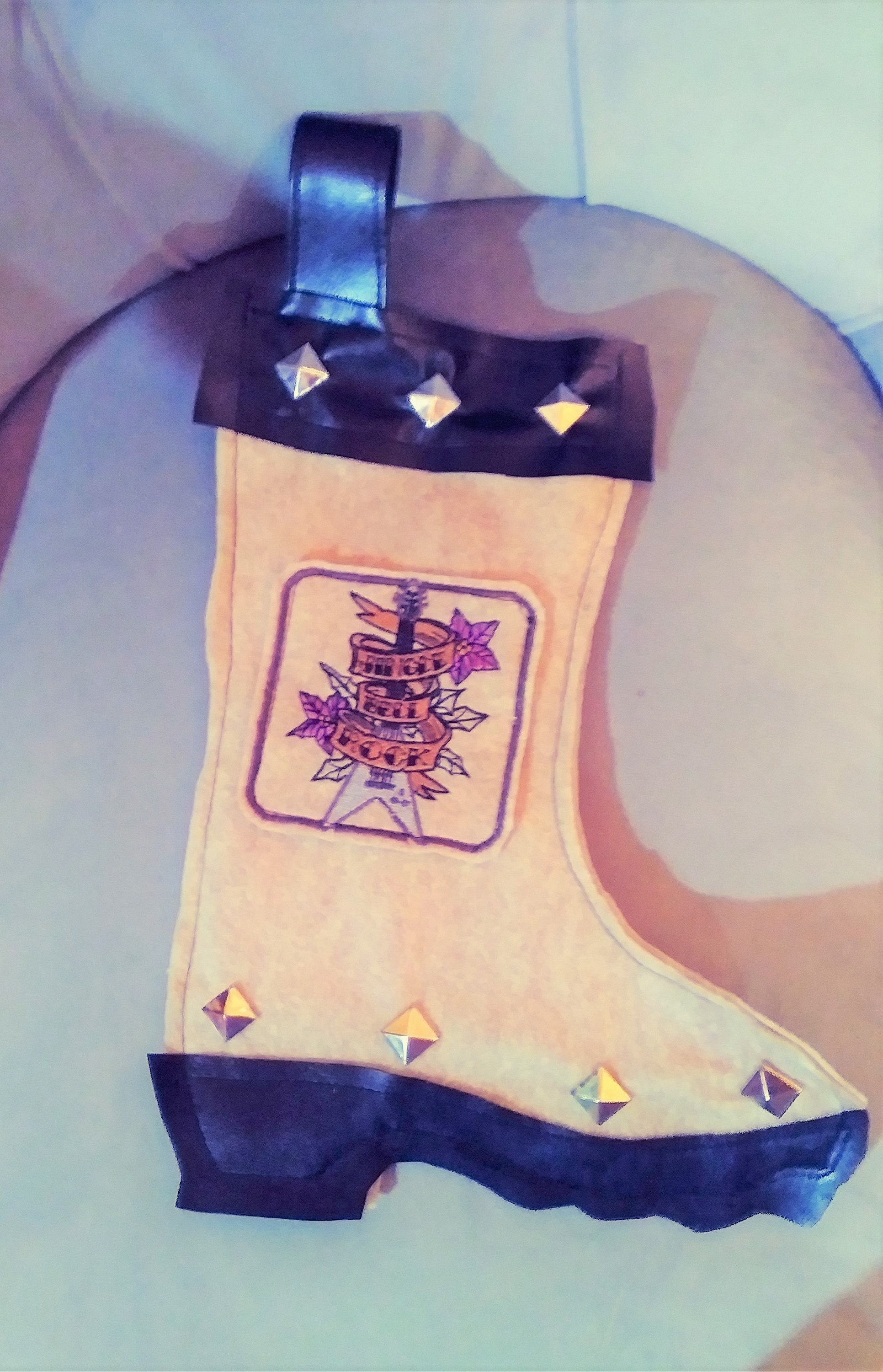 Punk Rock Rap Style Boot Christmas Stocking "jingle Bell Rock" - Etsy