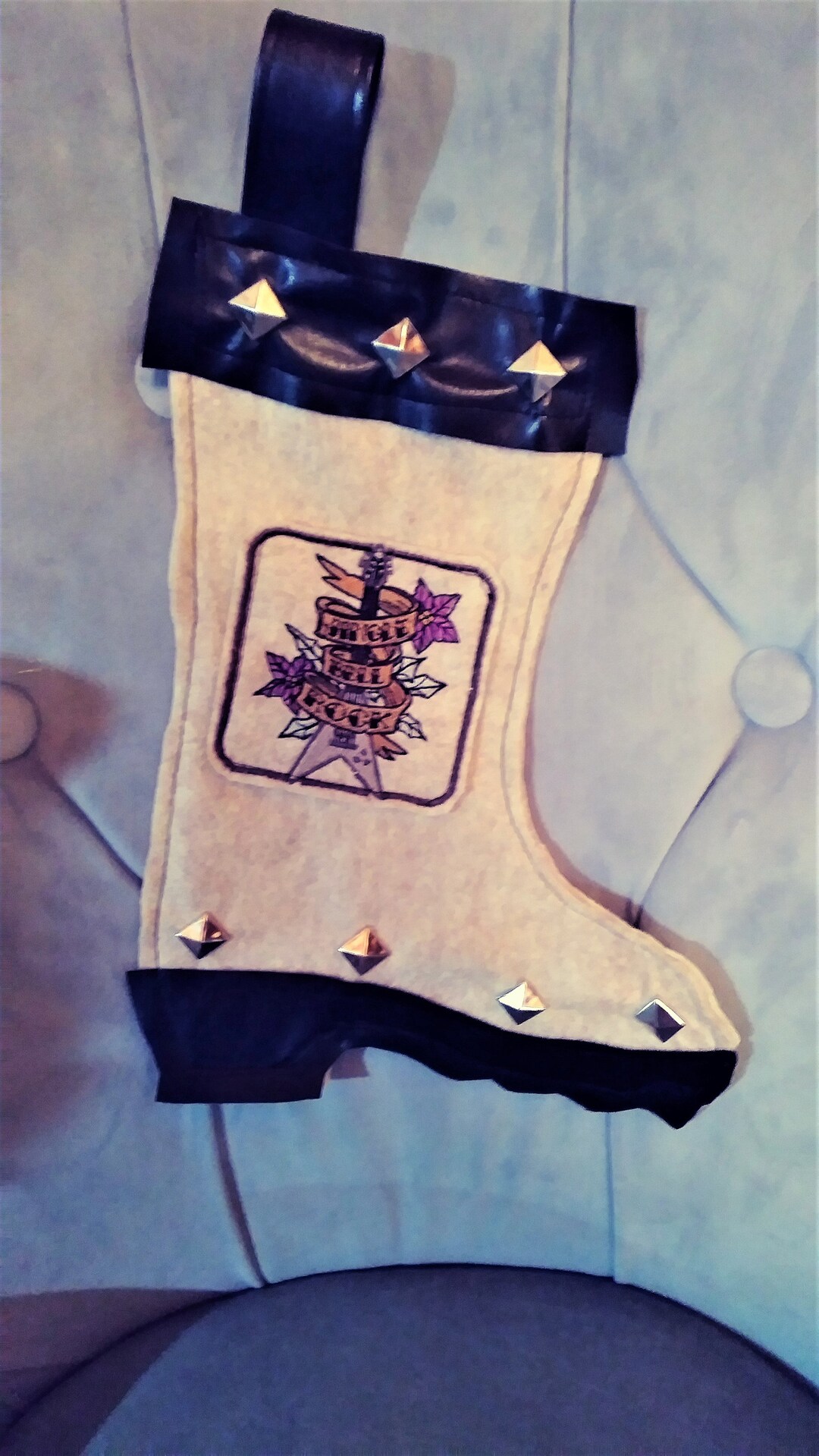 Punk Rock Rap Style Boot Christmas Stocking "jingle Bell Rock" - Etsy