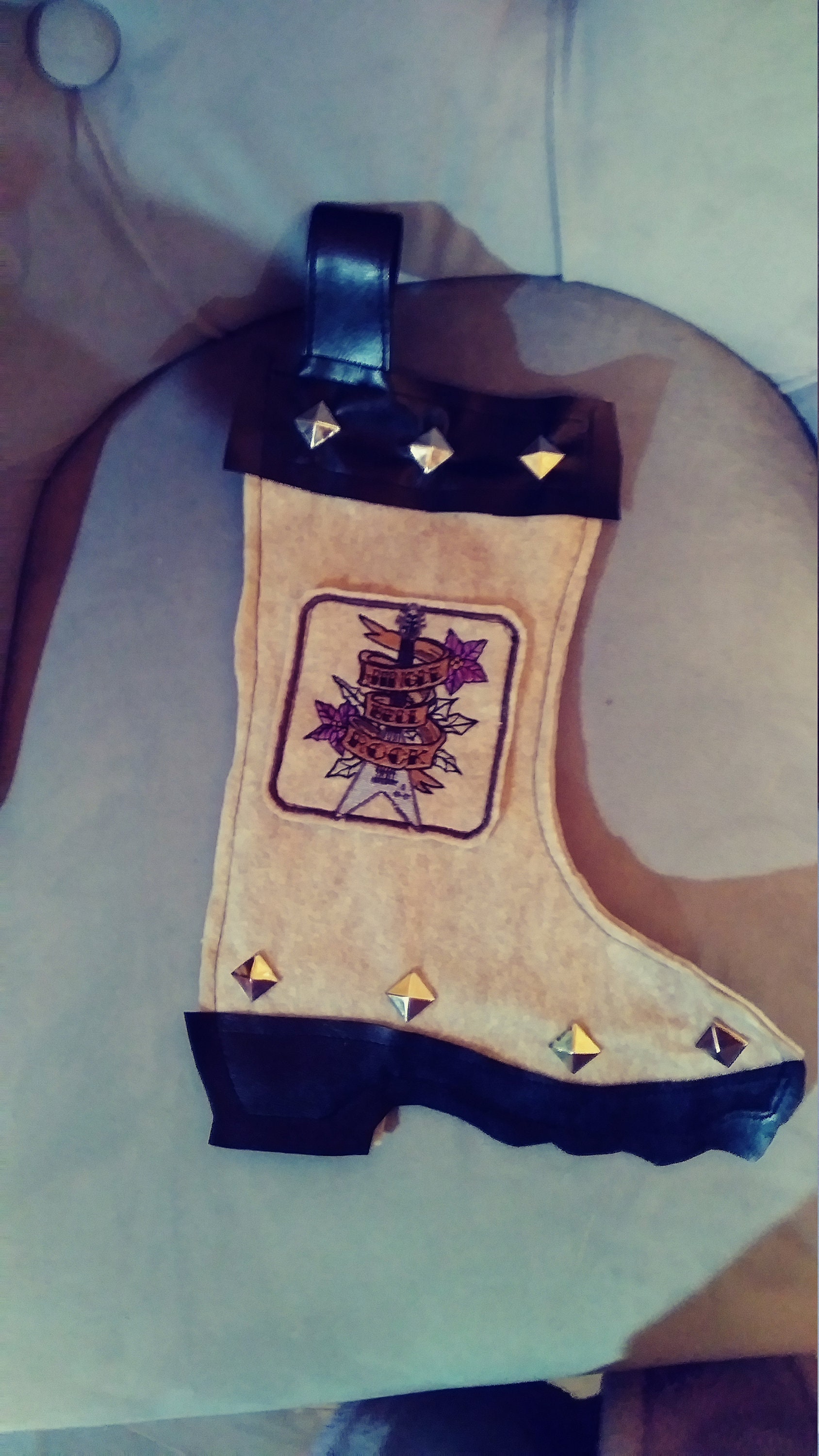 Punk Rock Rap Style Boot Christmas Stocking "jingle Bell Rock" - Etsy