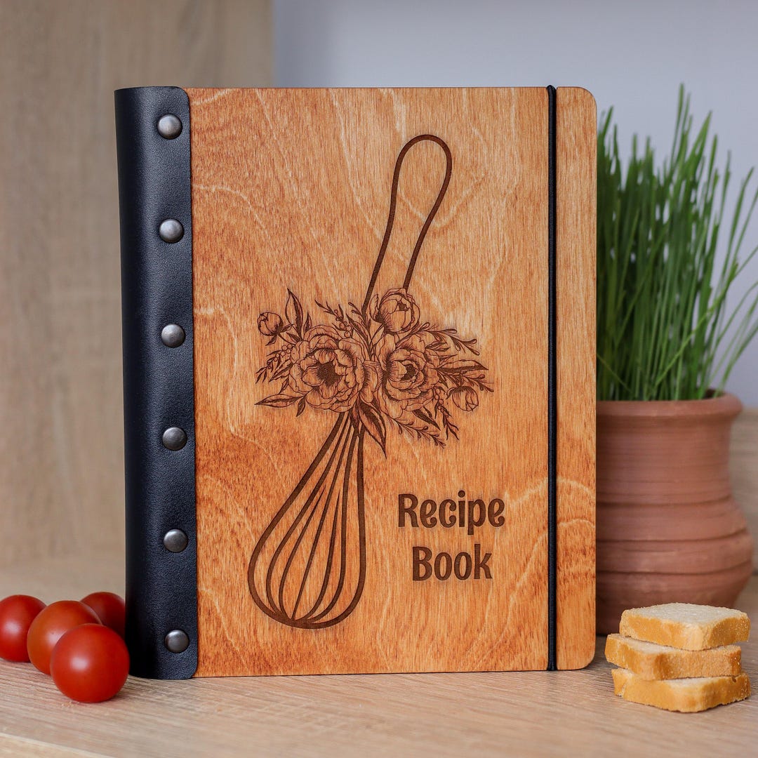 Personalized Wooden Recipe Book Binder Best Christmas Gift Anniversary ...