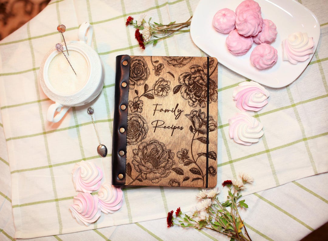 Rustic Recipe Book, Wooden Cookbook, Custom Cookbook Cover, Wooden ...