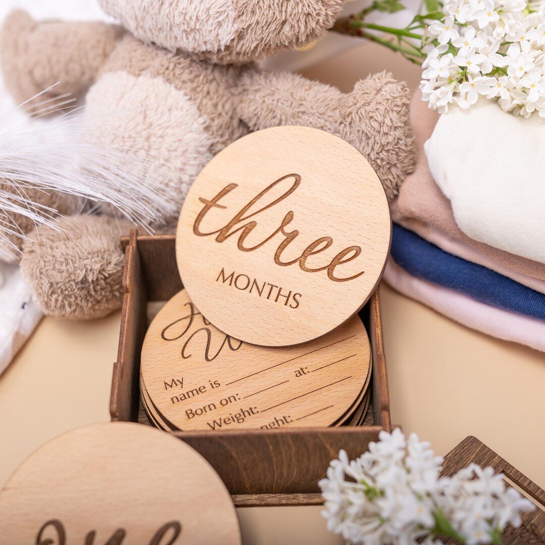 Month Milestone Card, Newborn Photo Props, Milestone Cards Boy and Girl ...