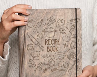 Personalized Family Recipe Book Kitchen Gift for Hostess Wooden ...
