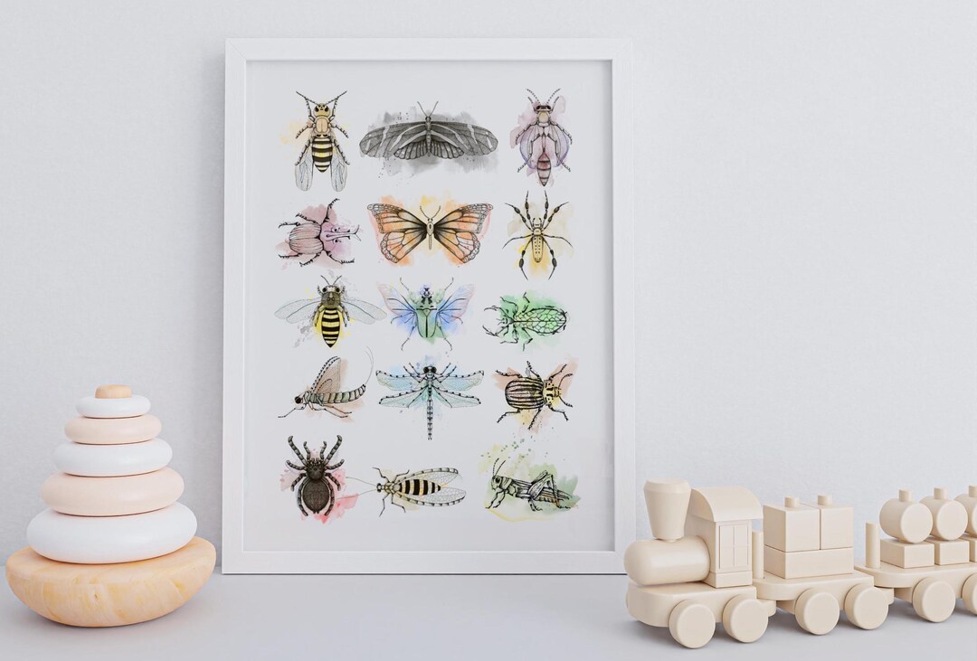 Insect Collage 2 - Art Print - Etsy