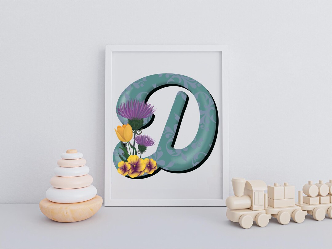 Initial Art Print, Personalised. Letter D - Etsy