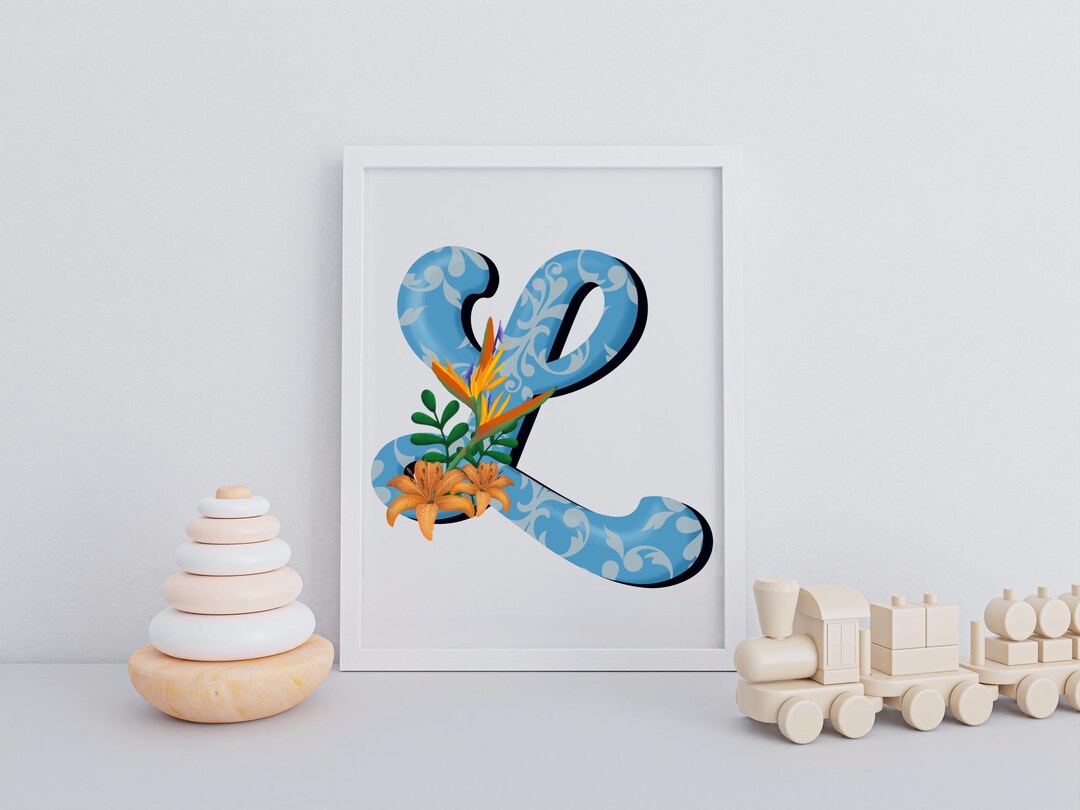 Initial Art Print, Personalised. Letter L - Etsy