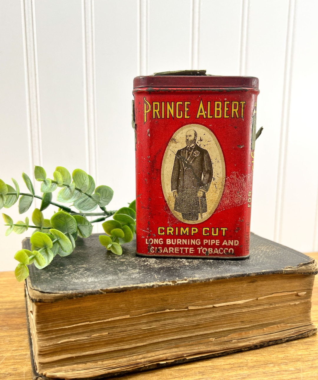 Vintage 1900s Prince Albert Tobacco Tin R.J. Reynolds Crimp Cut, Hinged ...
