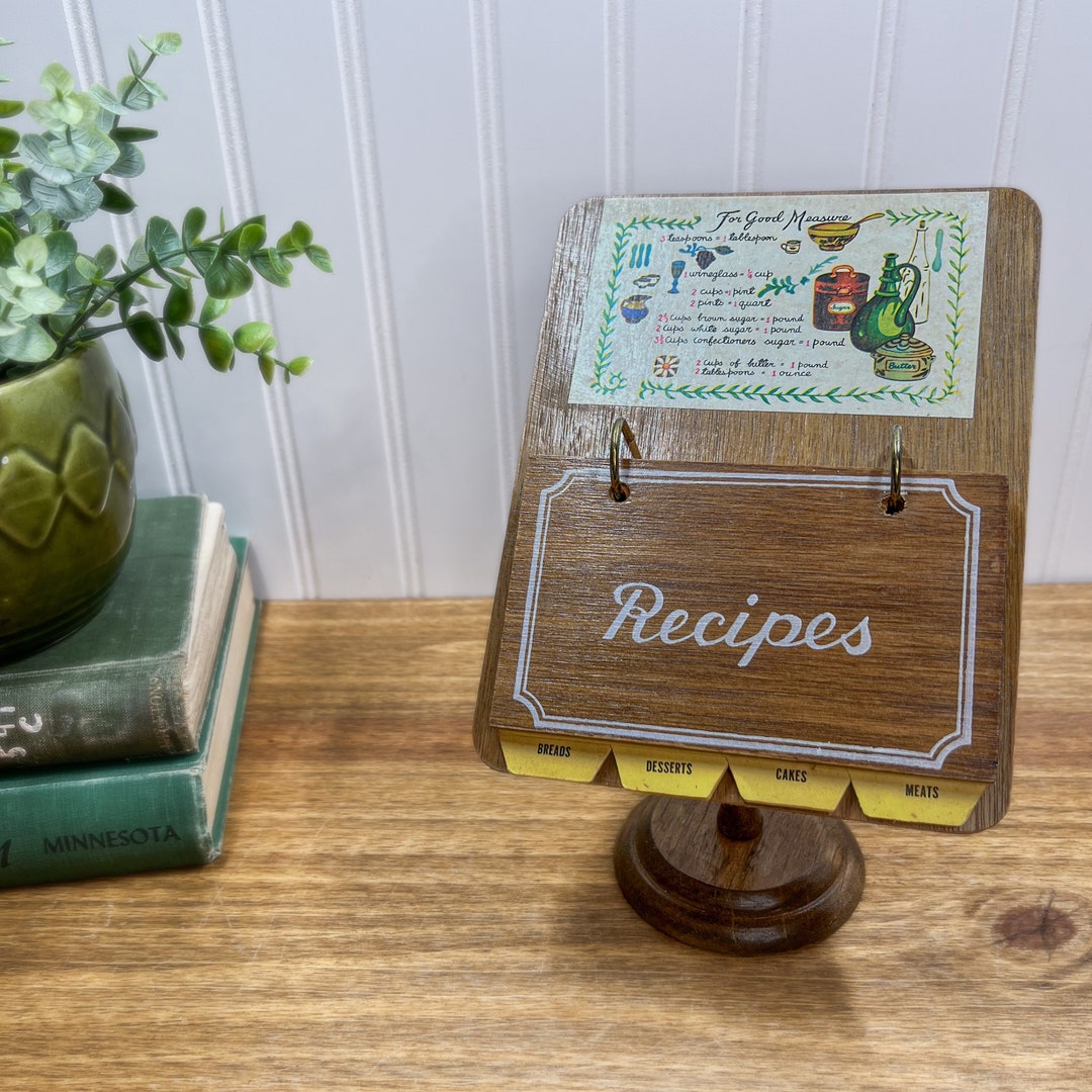 1960s Expandable Wooden Recipe Stand Index Vintage Kitchen Organizer ...