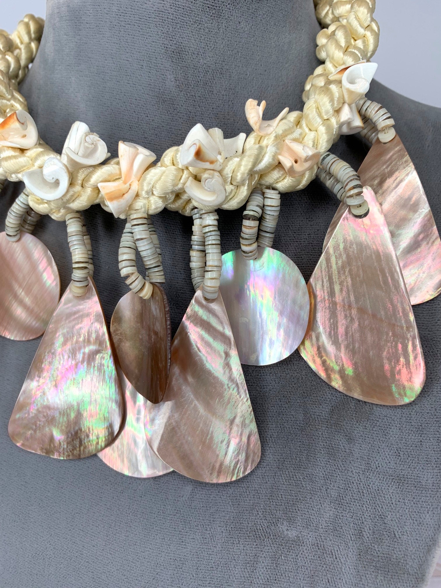 Pink Mother of Pearl Shell Necklace | Etsy