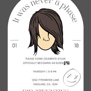 Editable Elder Emo 01 Invitation Template Thirtieth Birthday Invite ...