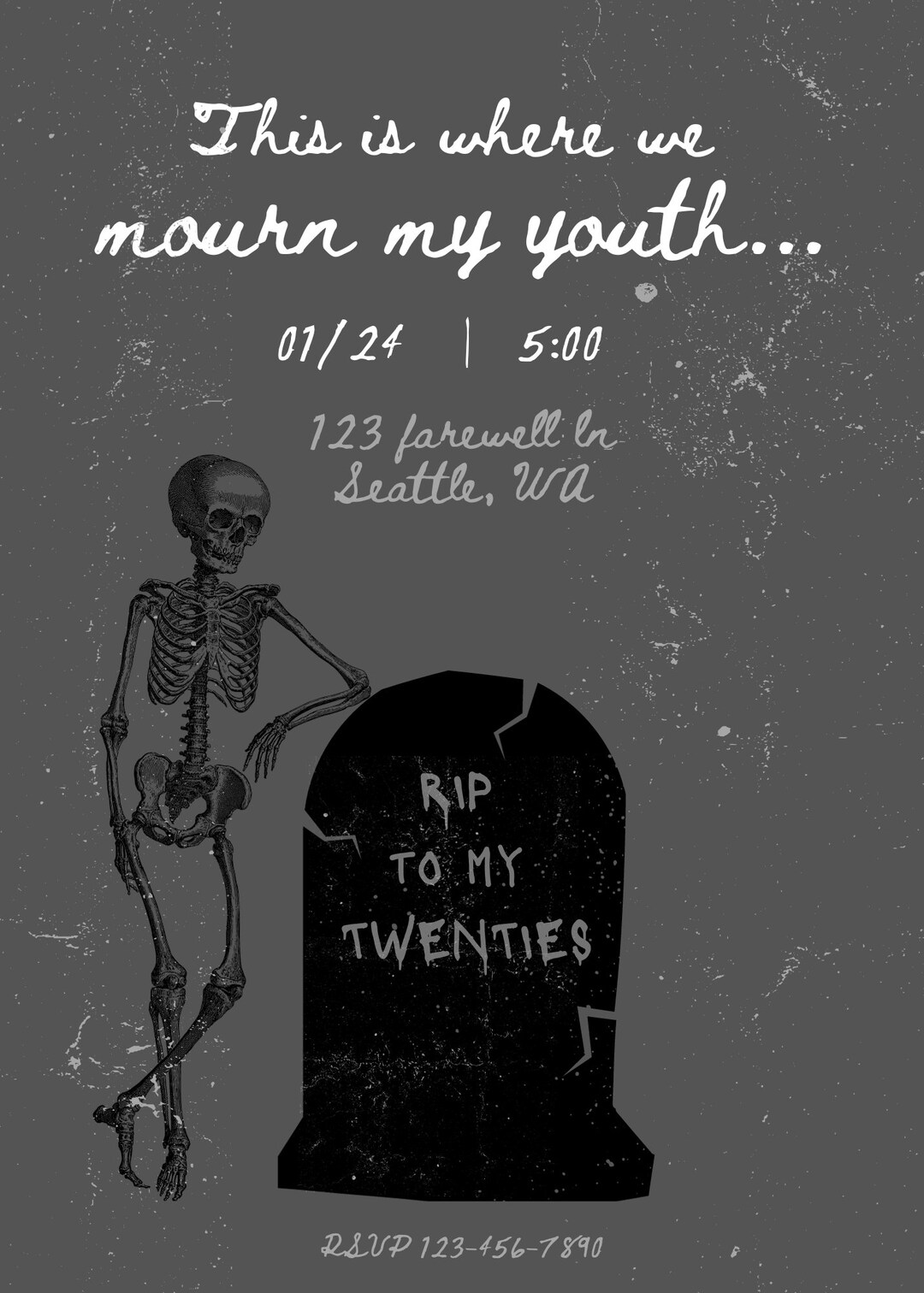 Editable Death to My 20s Birthday Invitation Template Mourn My Youth ...