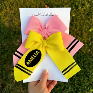 Crayon Bow, Back to School Bows, Alligator Clip, School Girl Hair Bow ...