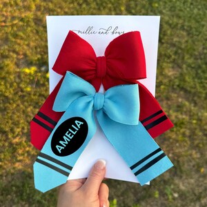 Crayon Bow, Back to School Bows, Alligator Clip, School Girl Hair Bow ...