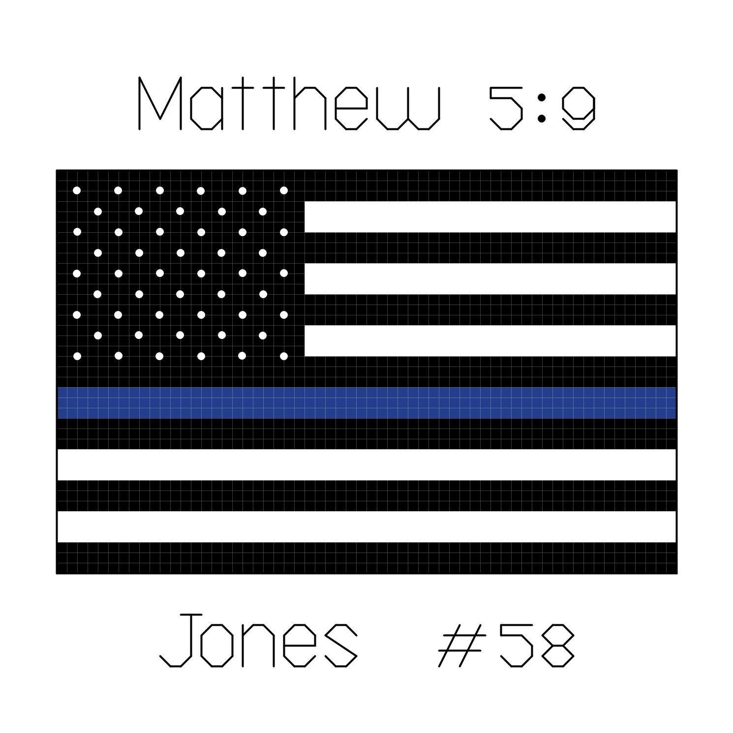Thin Blue Line Cross Stitch Pattern Personalized Police Flag - Etsy