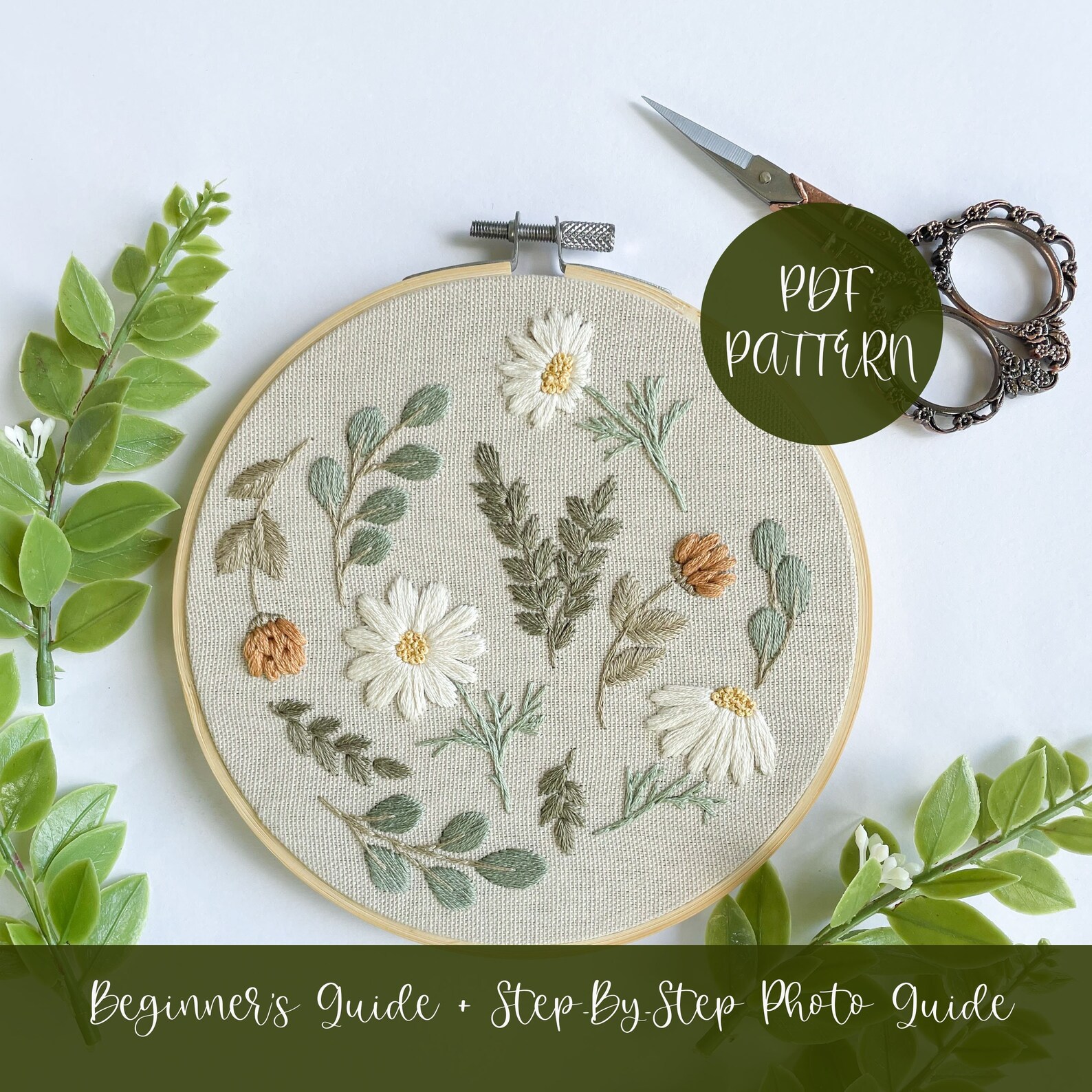 Daisy Medley Hand Embroidery Pattern Beginner Embroidery - Etsy