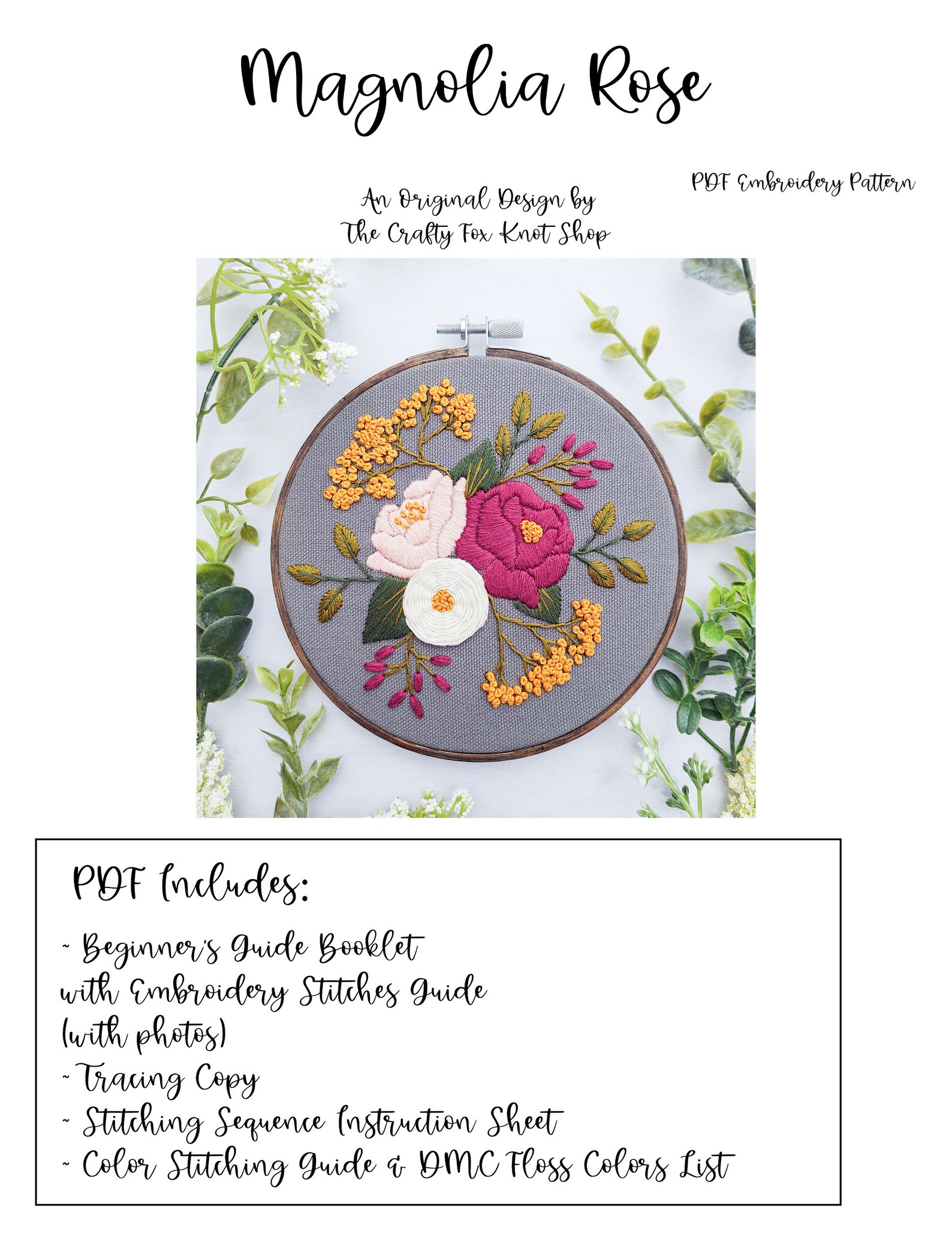 Hand Embroidery Pattern Pdf Beginner Embroidery Pattern | Etsy