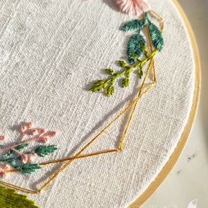 Embroidery Kit | Modern DIY Kit | Floral Boho Gold Wreath Hand ...