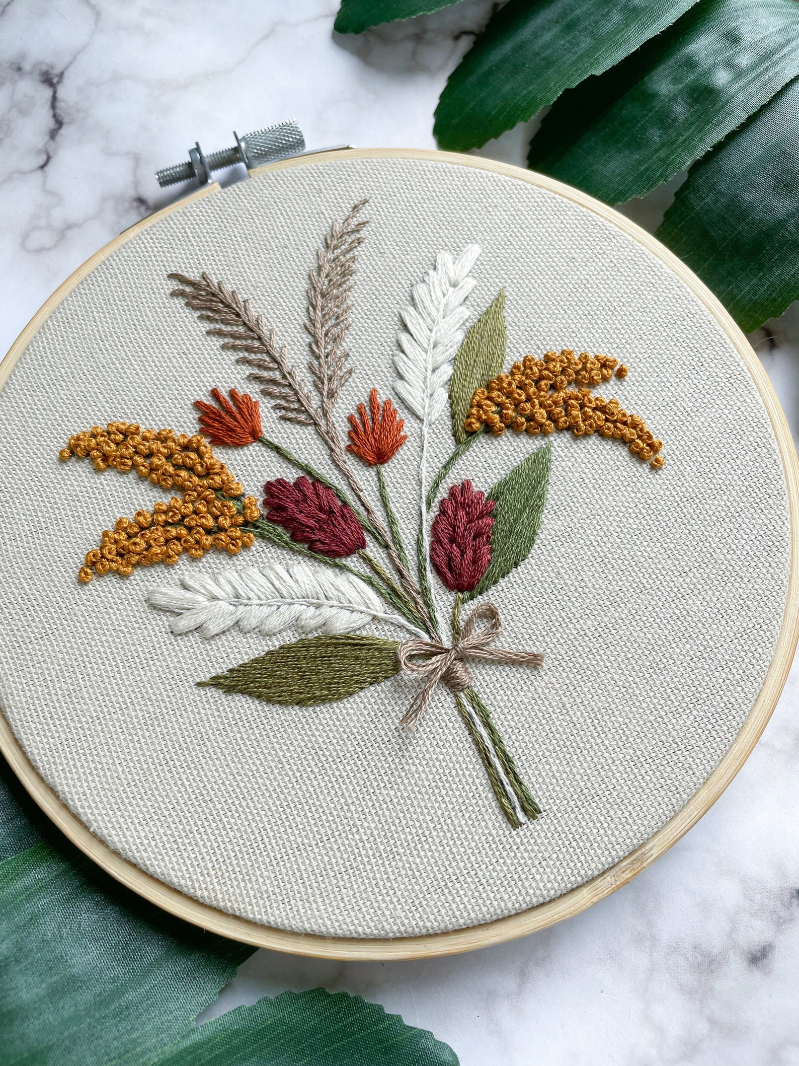 Harvest Grains Bouquet Hand Embroidery Pattern Beginner - Etsy