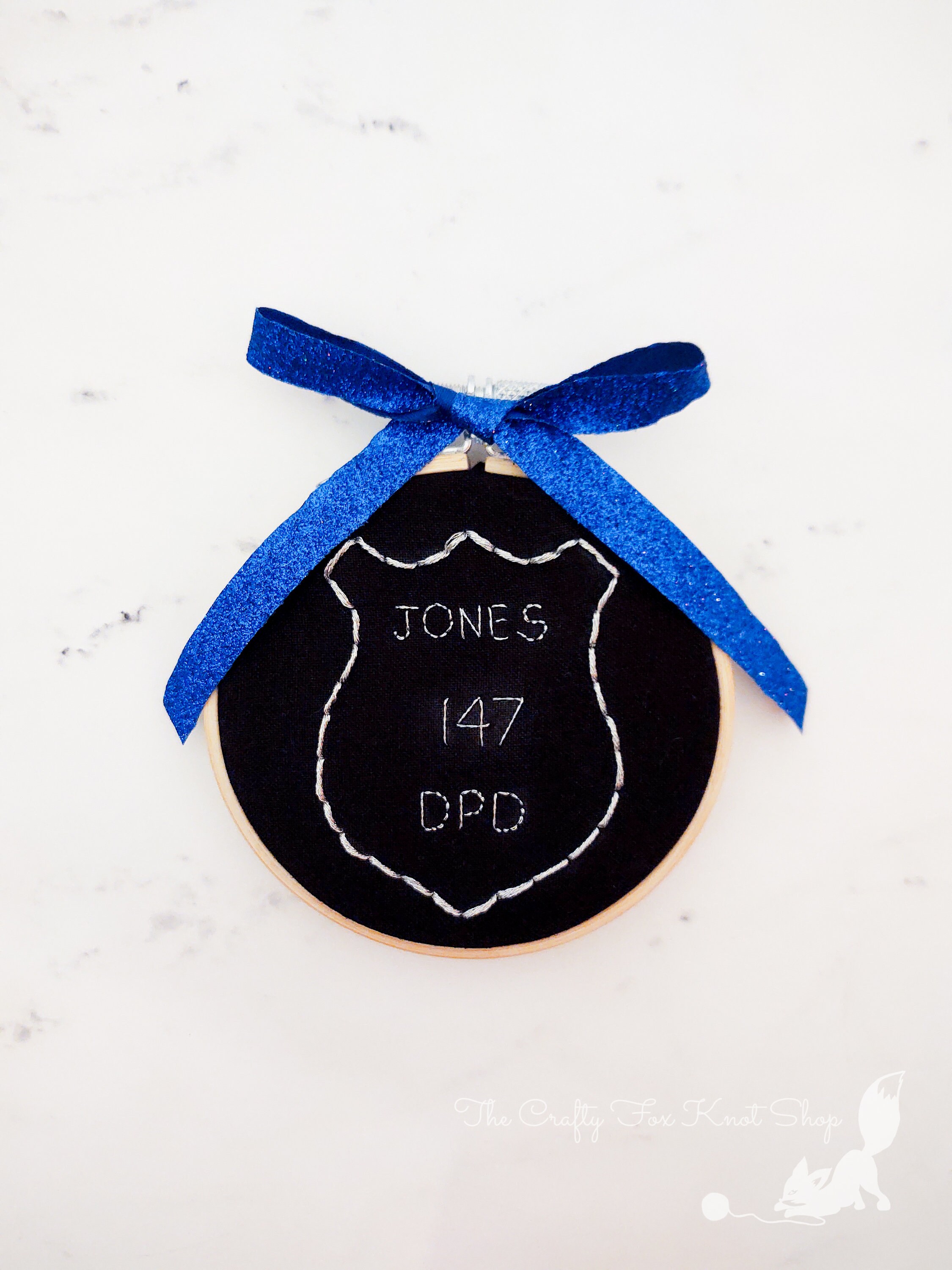 Thin Blue Line Embroidery Pattern Personalizable Police - Etsy