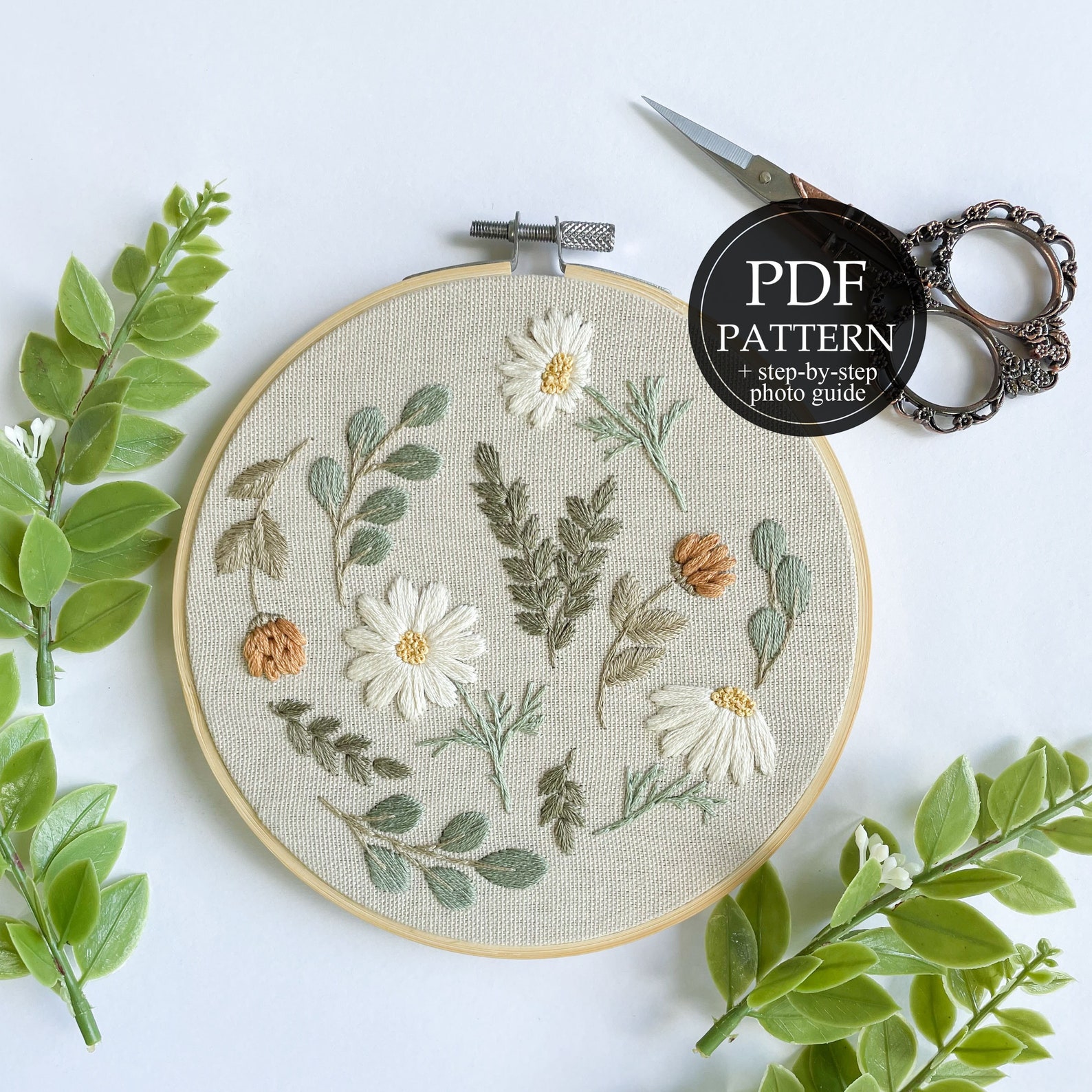 Daisy Medley Hand Embroidery Pattern Beginner Embroidery | Etsy