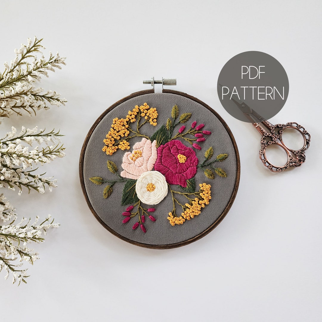 Hand Embroidery Pattern Pdf | Beginner Embroidery Pattern | Modern ...