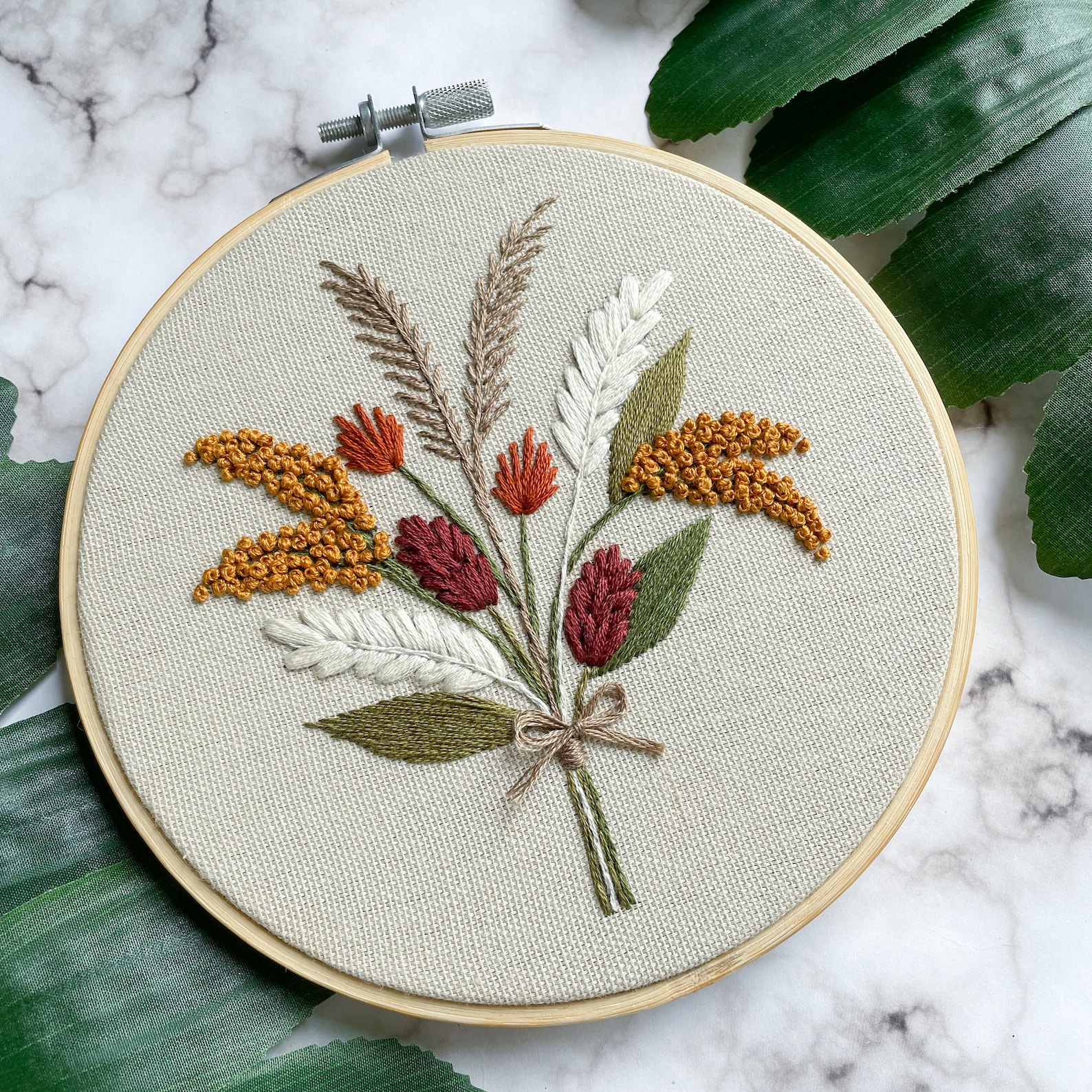 Harvest Grains Bouquet Hand Embroidery Pattern Beginner - Etsy