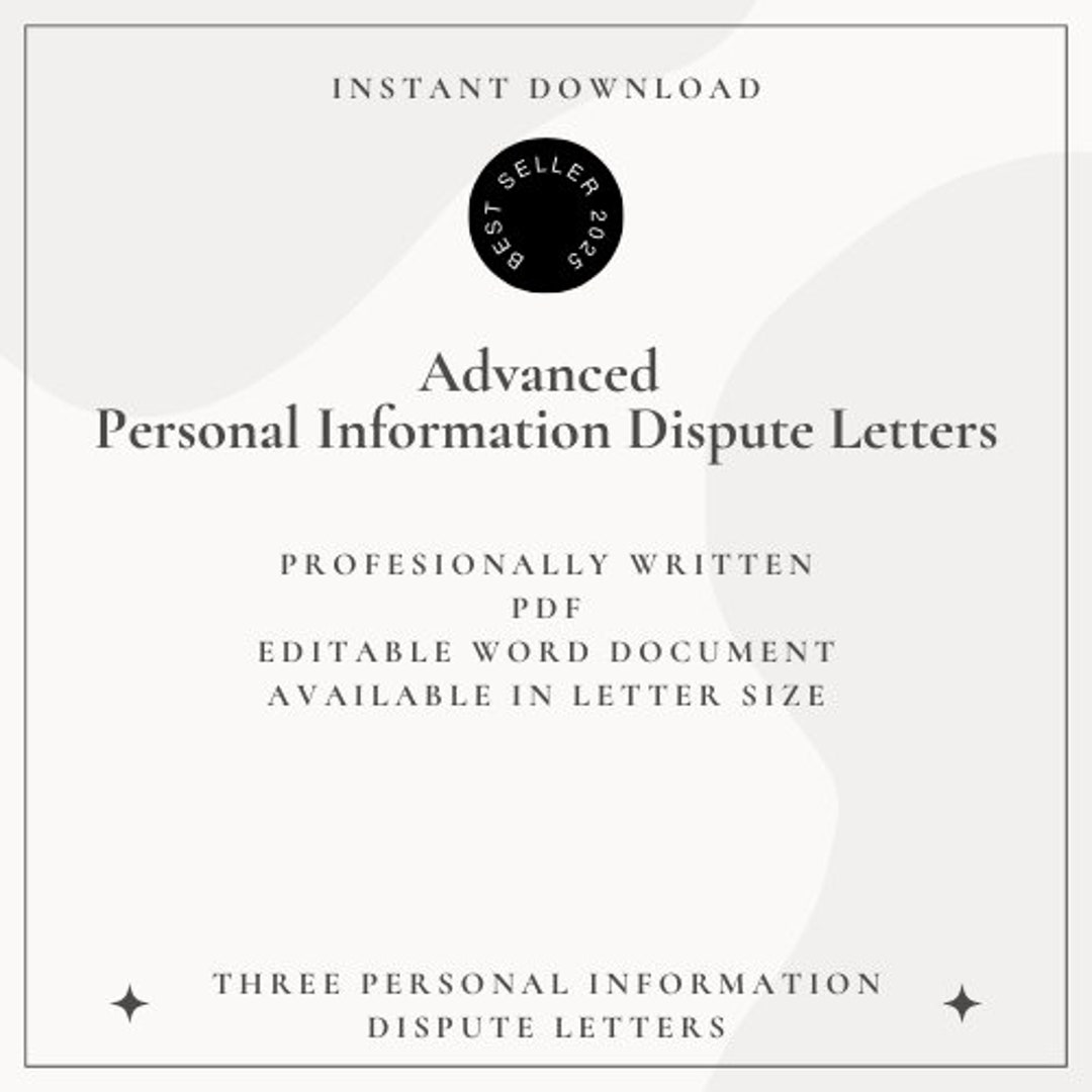Personal Information Removal Credit Dispute Letter Template | DIY ...