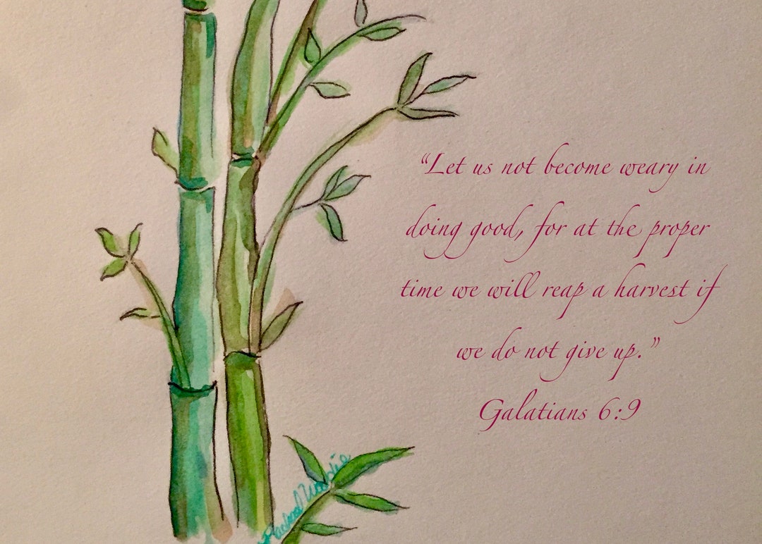 Bamboo & Verse Watercolor Digital Print - Etsy