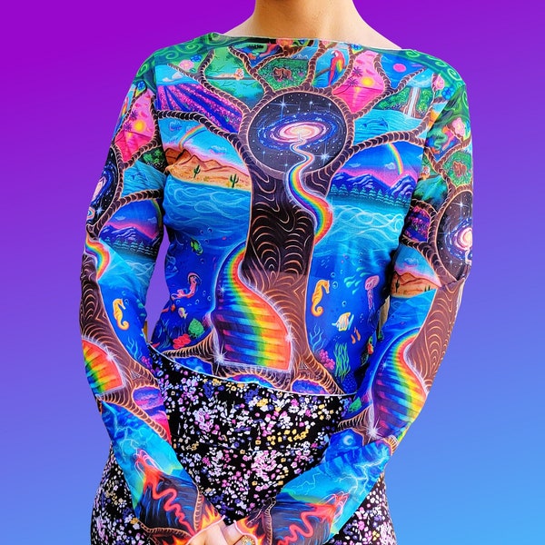 Mesh Printed Top - Etsy