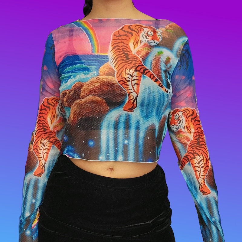 Mesh Printed Top - Etsy