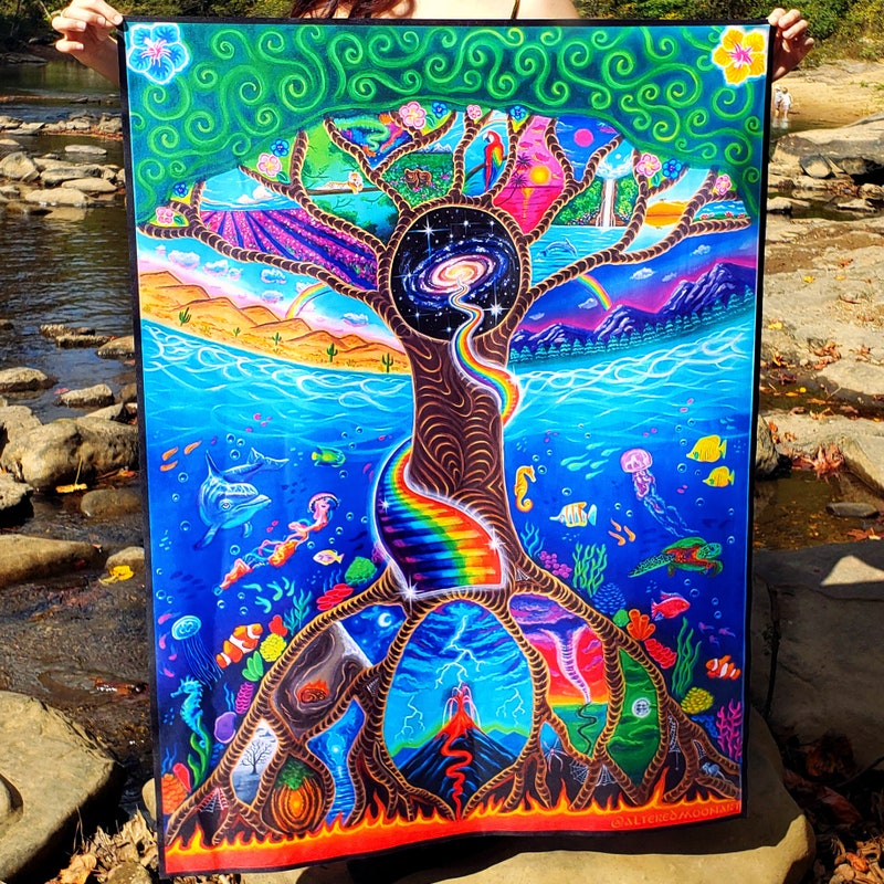Psychedelic Tapestry - Etsy