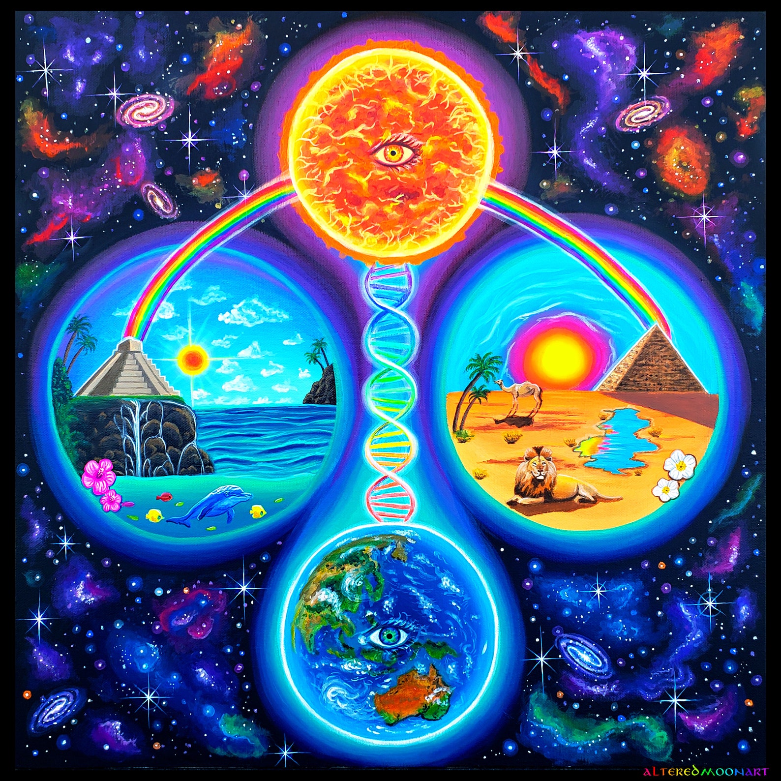 Art Print of Cosmic Trippy Psychedelic Visionary Space Pyramid - Etsy