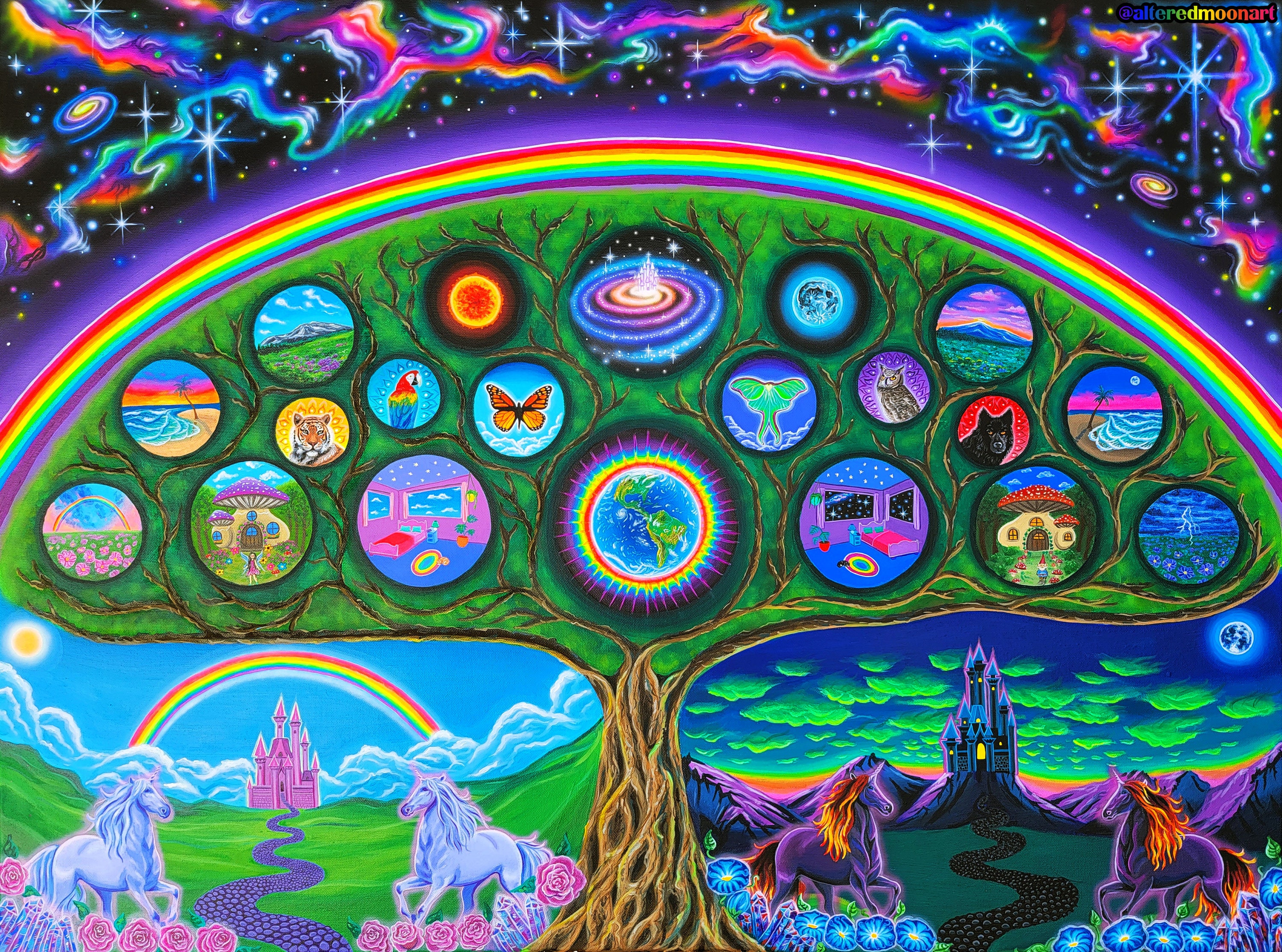 Art Print of Tree of Life Visionary Trippy Space Poster | Etsy