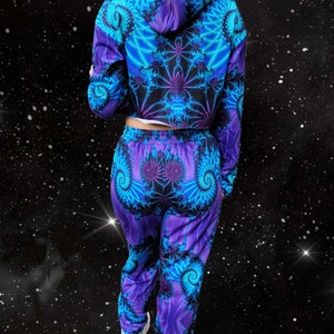 Psychedelic Joggers and Jacket Set Trippy Sweats Blue Purple Fractal ...