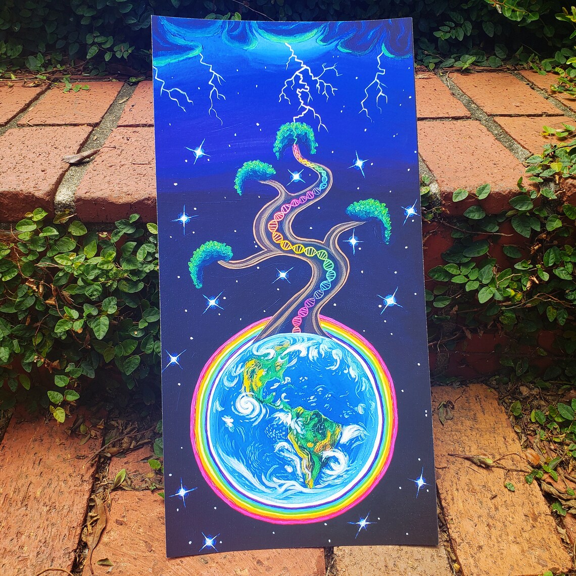 Art Print of earth psychedelic trippy third eye print trippy | Etsy