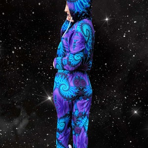 Psychedelic Joggers and Jacket Set Trippy Sweats Blue Purple Fractal ...