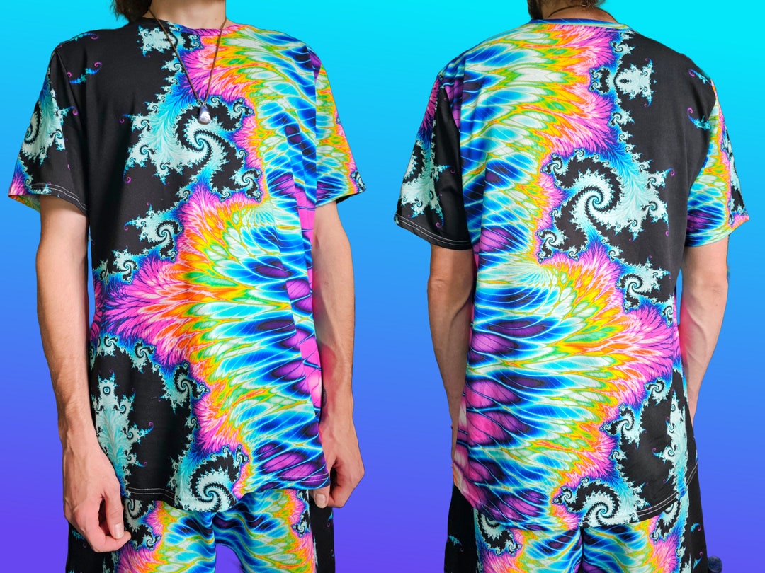 Psychedelic Fractal T-shirt: Trippy Rave Festival Fashion - Etsy