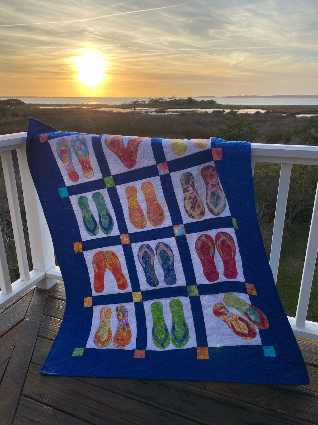Royal Blue Flip Flop Quilt - Etsy
