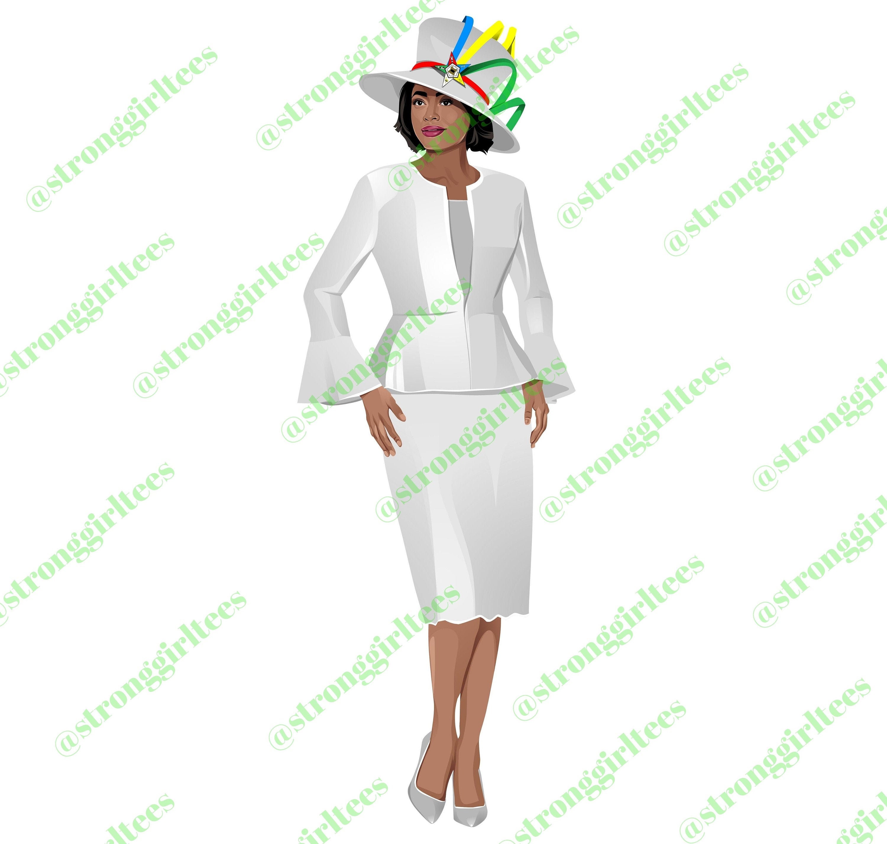 Eastern Star OES Black Woman Lady With a Hat Digital - Etsy