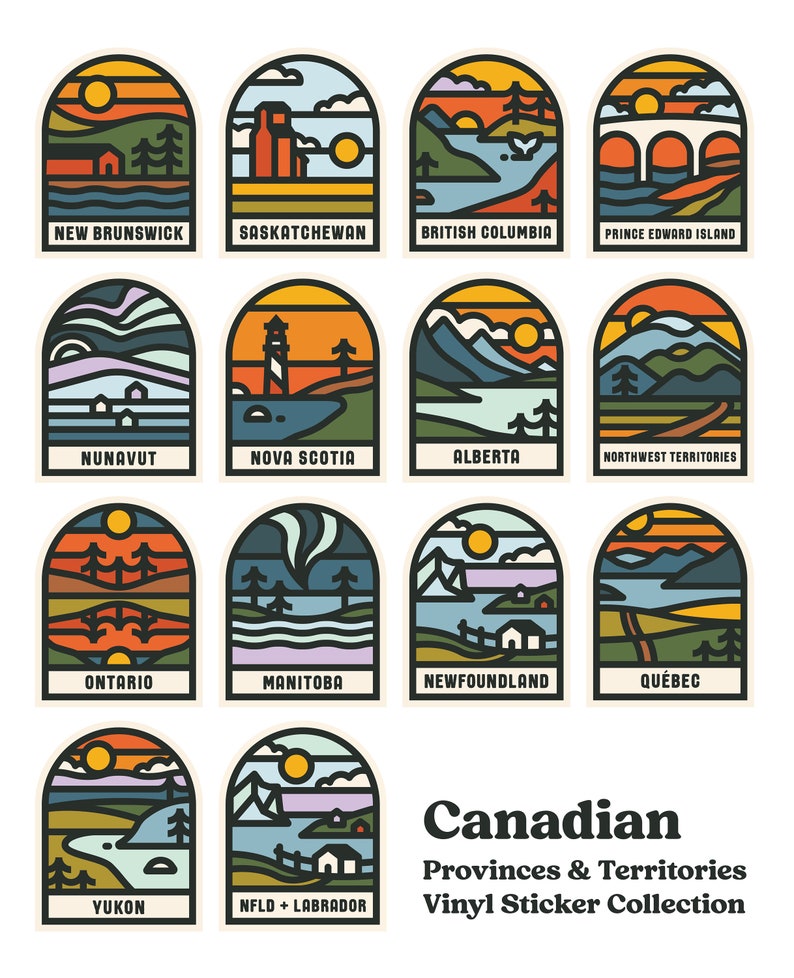 Canadian Provinces - Vinyl Stickers (new Brunswick PEI Nova Scotia Nfld ...